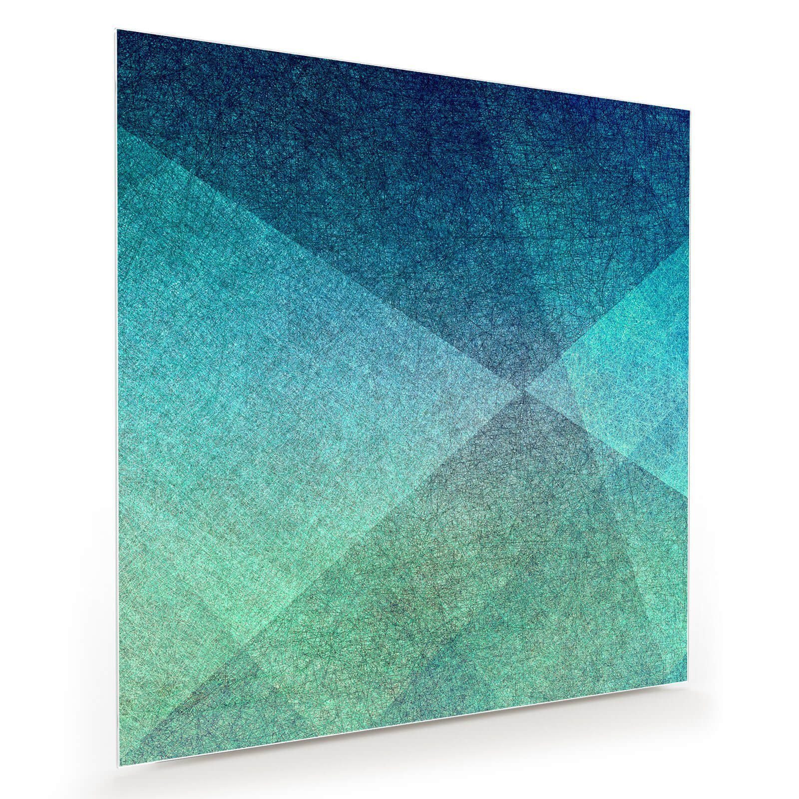 Primedeco Glasbild Wandbild Quadratisch Abgewinkelte Formen Mit