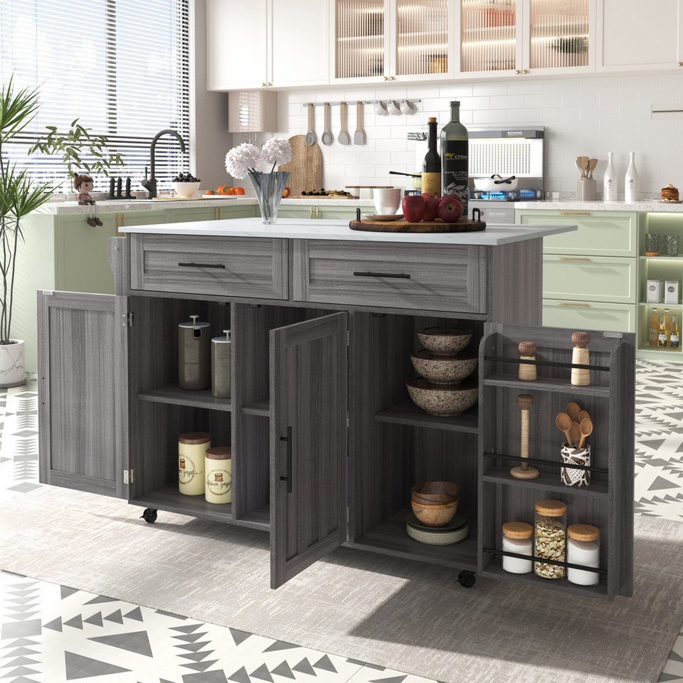 Modfu Sideboard Anrichte Küchenschrank Speisewagen 1 St 5 Räder 3