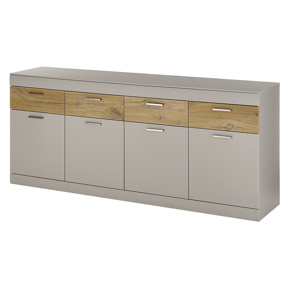 Lomadox Sideboard Sinaia 61 200 Cm In Grau Matt Mit Zinn Eiche Nb B
