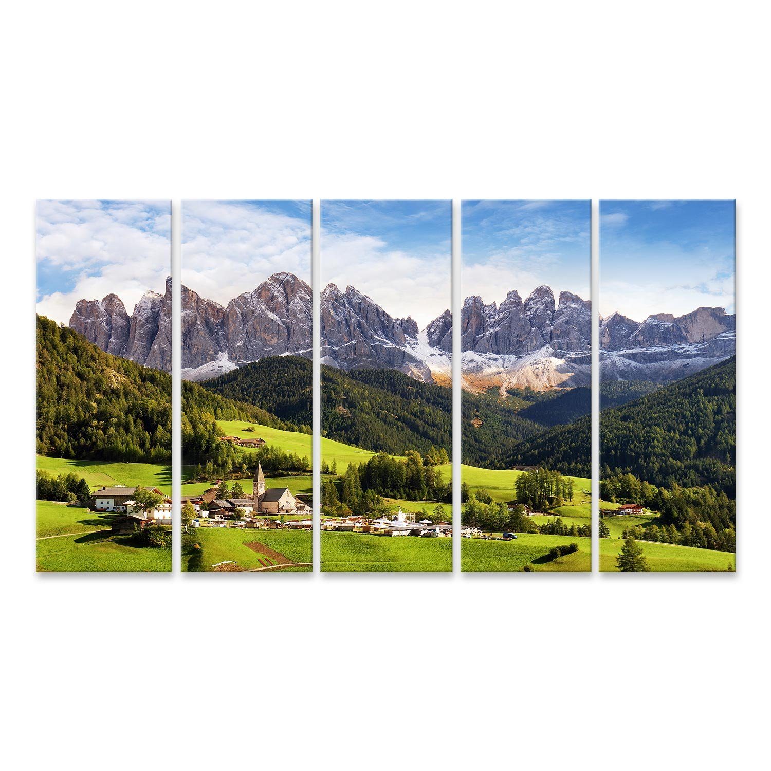 islandburner Leinwandbild Bild auf Leinwand Val Di Funes Trentino Südtirol Italien Wandbild Lein