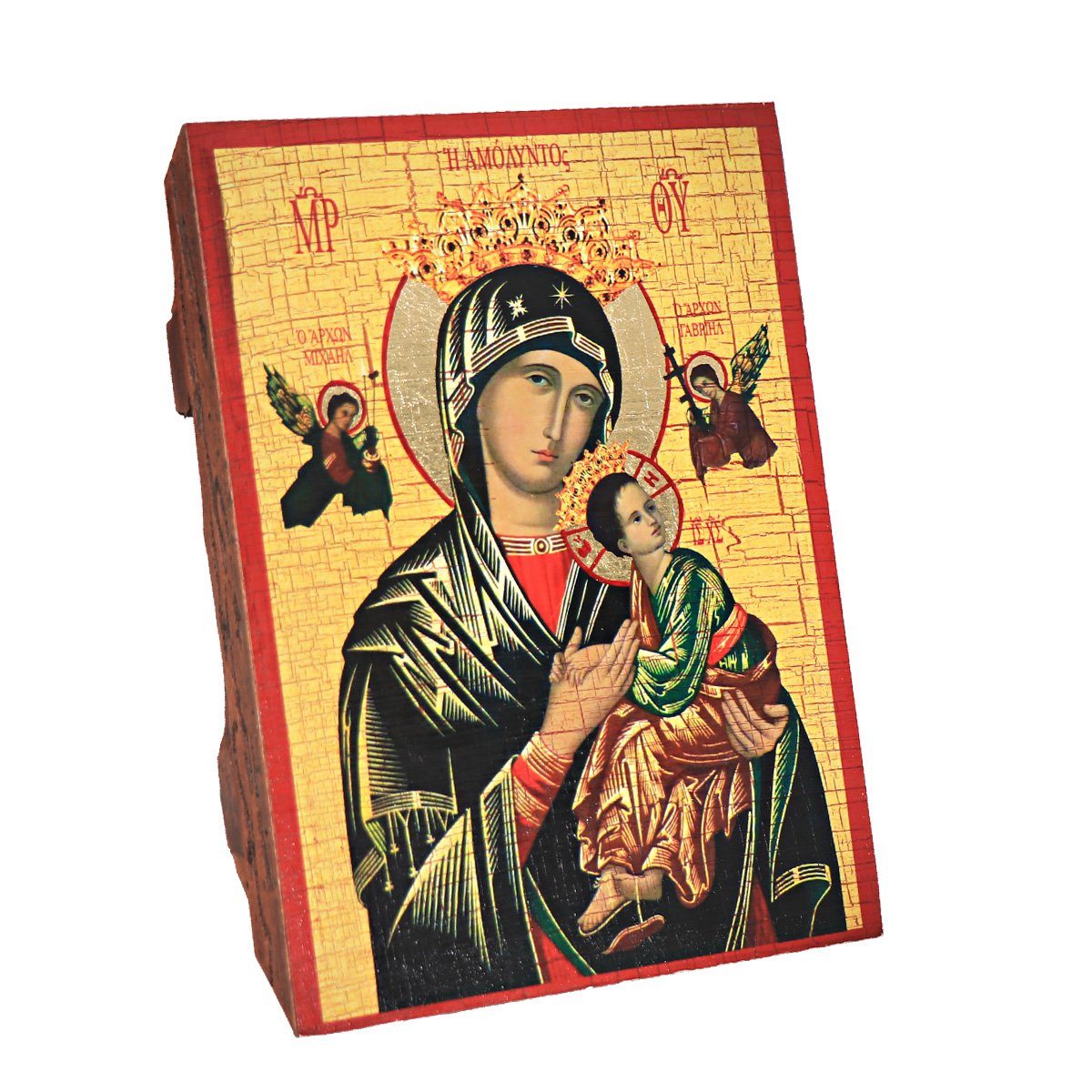 NKlaus Bild Mutter Von Immerwährenden Hilfe, Christliche Holz Ikone 16x12,5 Handar, Religion