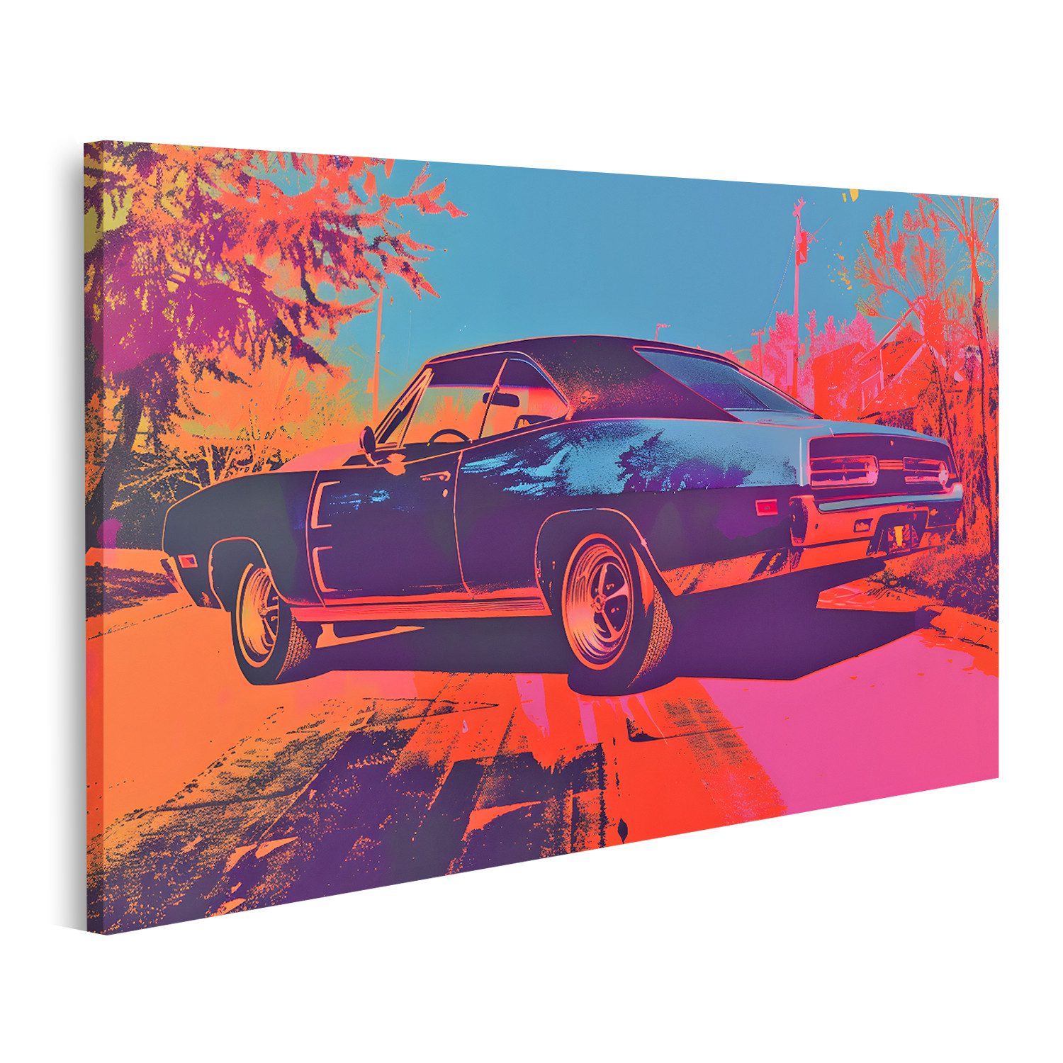 Islandburner Leinwandbild Alter Us Classic Car Im Stilvollen Riso Druck