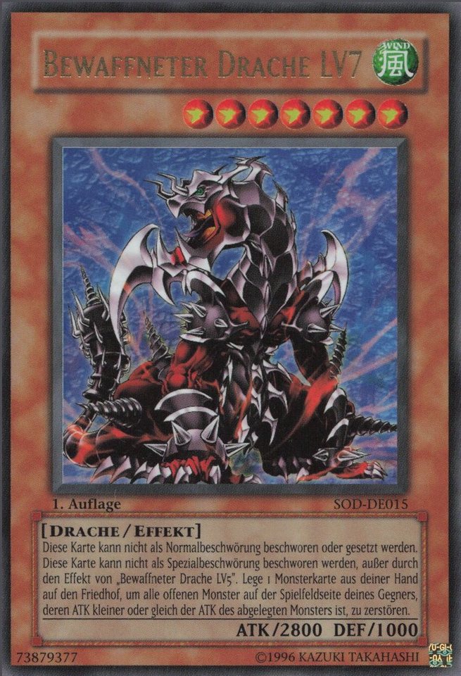 Recollectibles Sammelkarte Yugioh Karte Bewaffneter Drache Lv7 V1