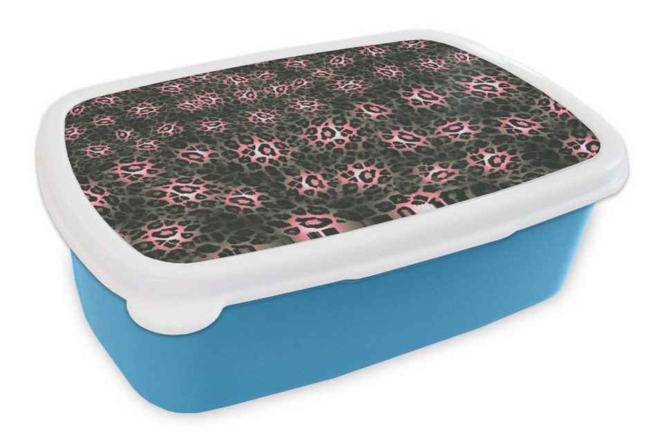 Muchowow Lunchbox Leopardenmuster Rosa Grau Tiere Kunststoff 2