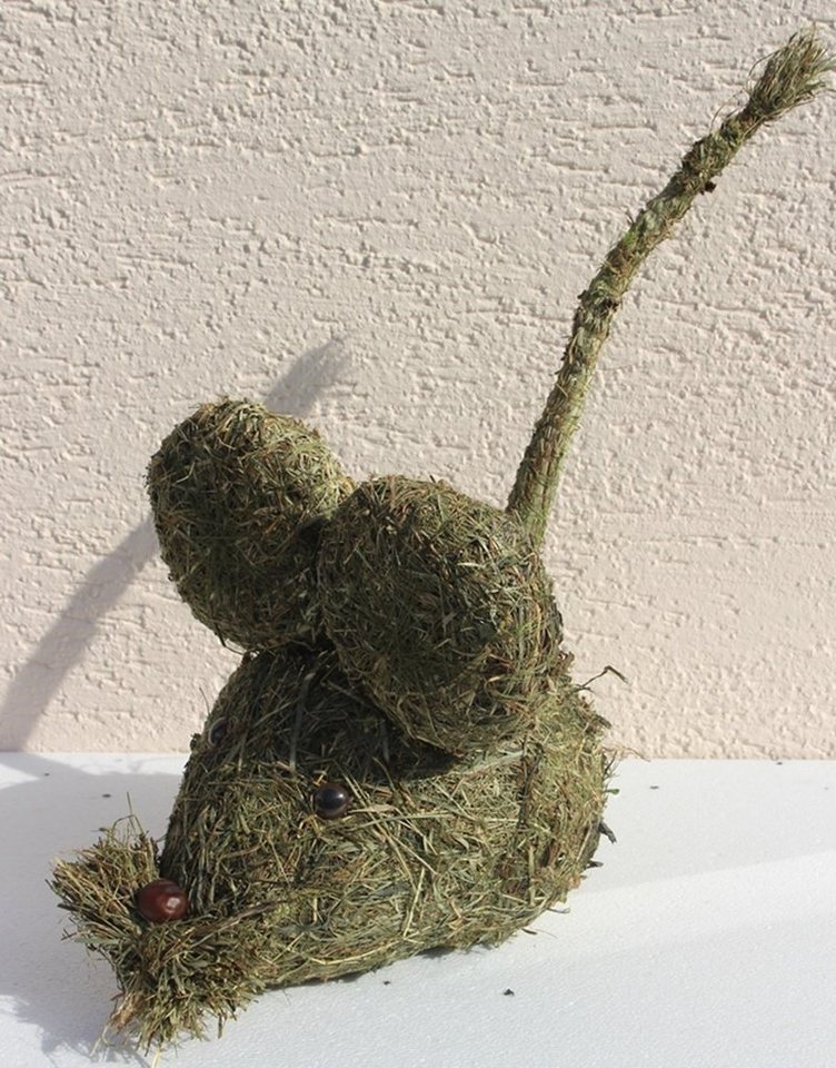 Js Gartendeko Tierfigur Deko Heu Figur Maus L 30 Cm Tierfigur Aus