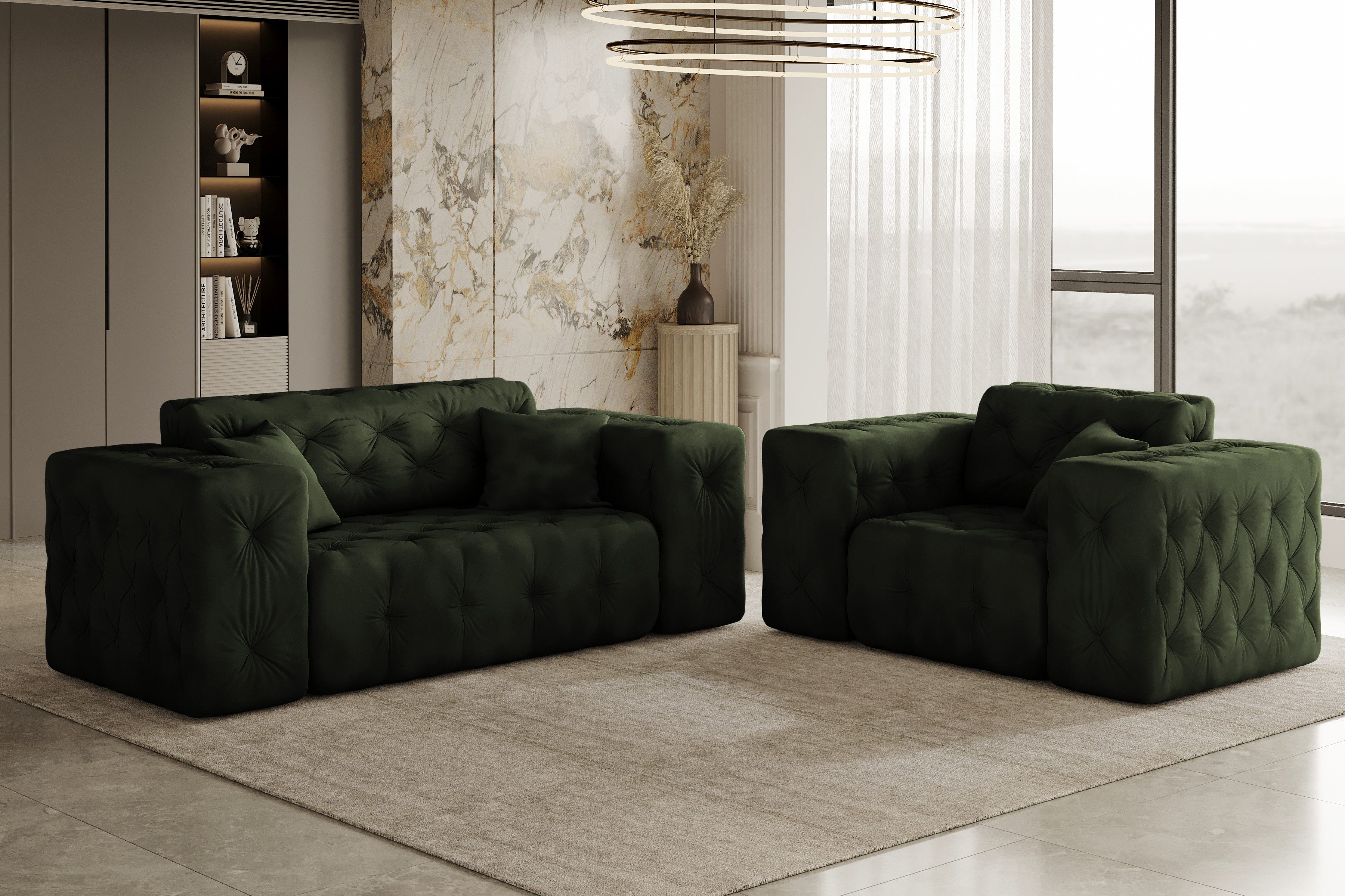 Kaiser Mobel Sofa Lux 2 1 Sofagarnitur elegant klassisch schick Whisper Stoff Bequem zum Ausruhen modern elegant fur jedes Interieur geeignet Couch