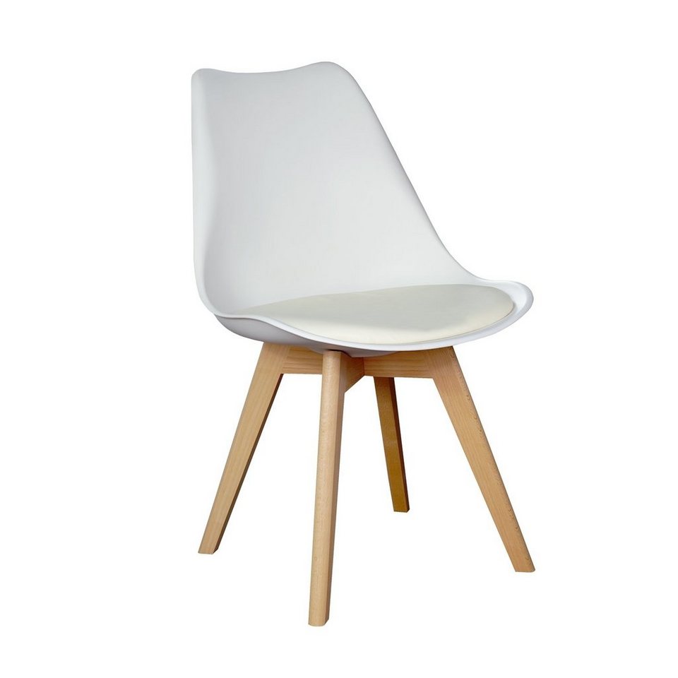 Hti Living Esszimmerstuhl Stuhl Atlanta Weiß Pu Creme Stück 1 St