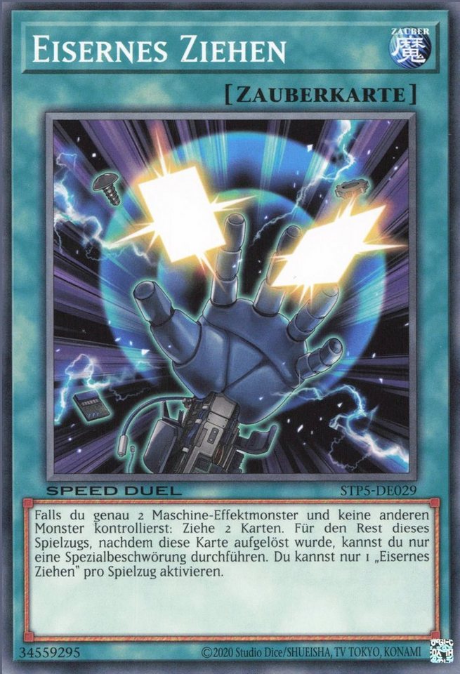 Recollectibles Sammelkarte Yugioh Karte Eisernes Ziehen Deutsch Yu Gi
