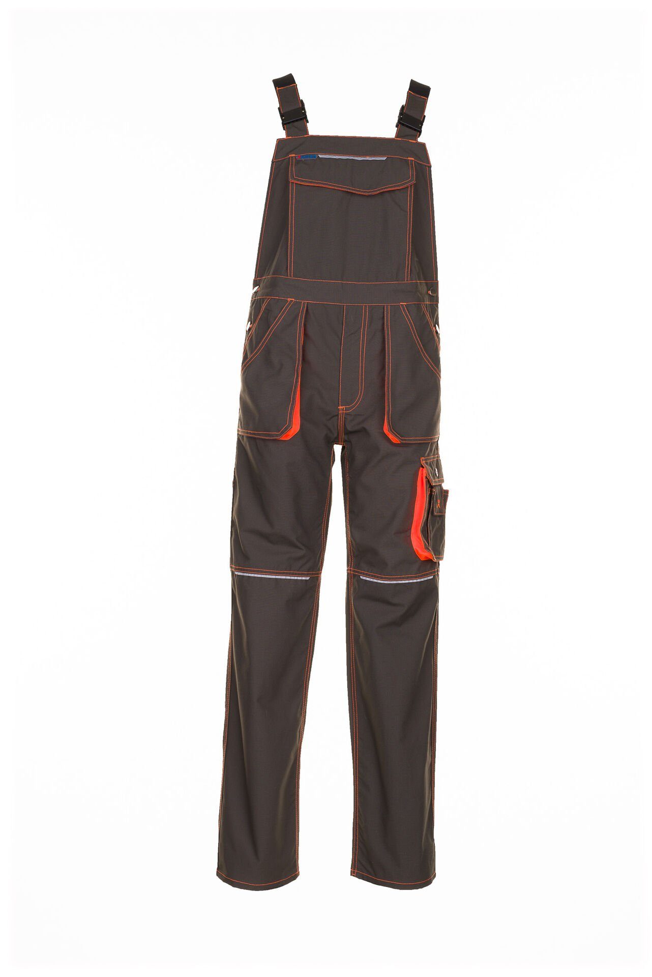 Planam Arbeitslatzhose Latzhose Basalt Neon Olivorange Größe 62 1 Tlg