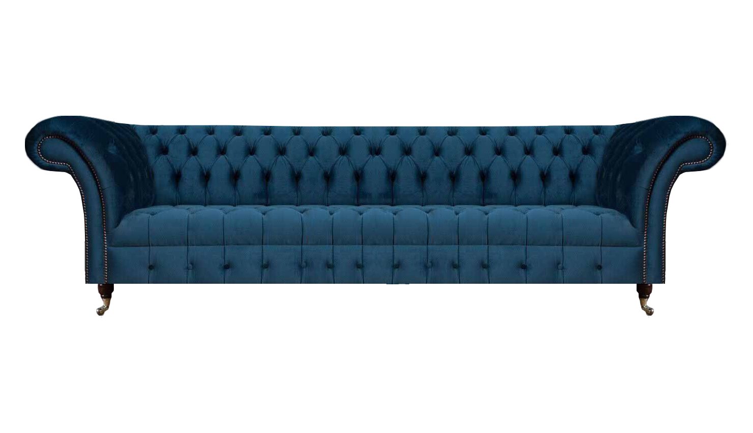 Jvmoebel Chesterfield Sofa Blau Sitzmöbel Sofa Couch Viersitzer