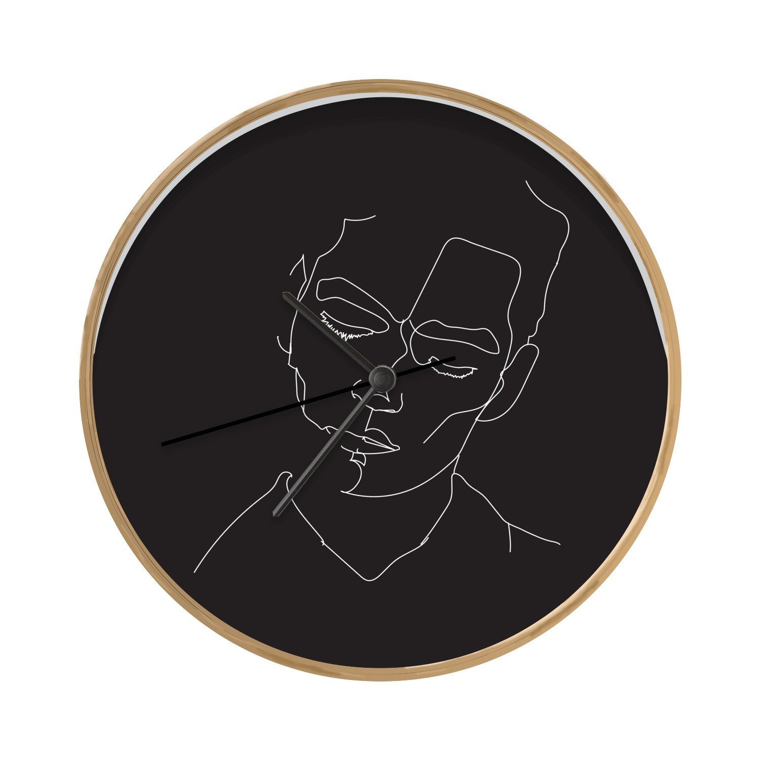 Muchowow Wanduhr Mensch Linienkunst Minimalismus Uhrwerk