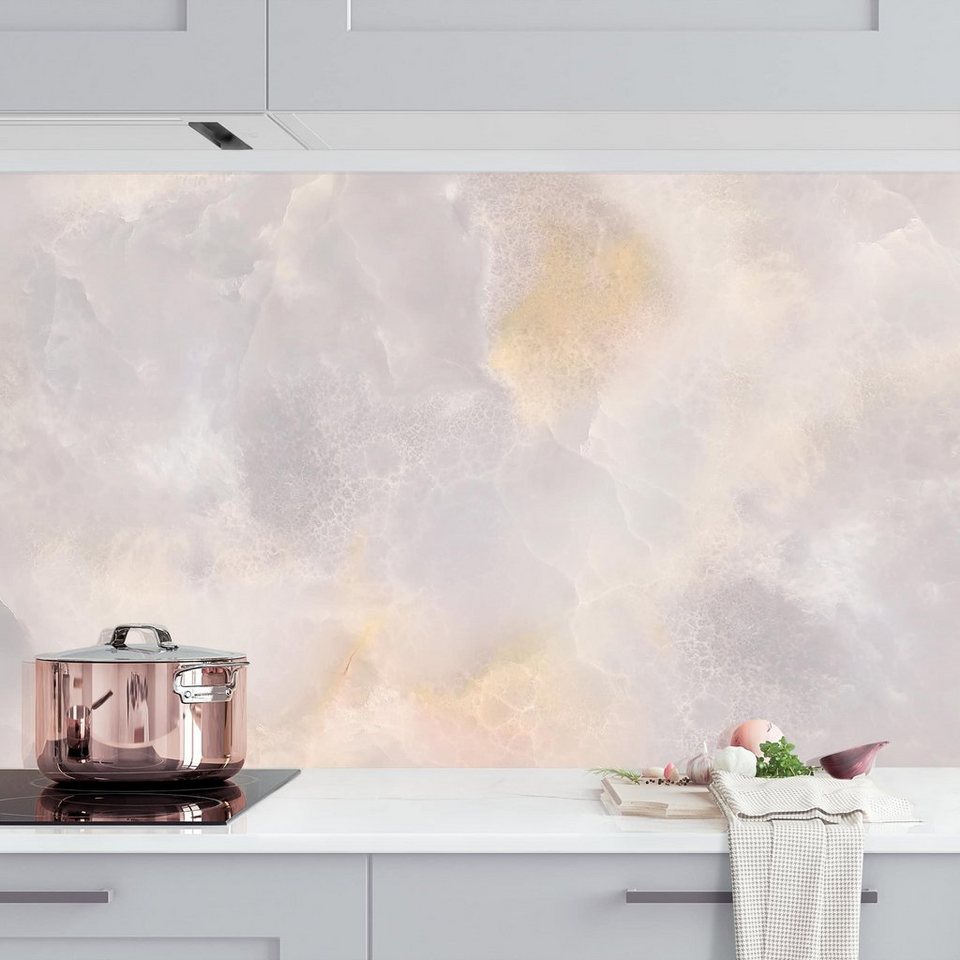 Bilderdepot24 Küchenrückwand Grau Dekor 3d Optik Muster Steinoptik Onyx