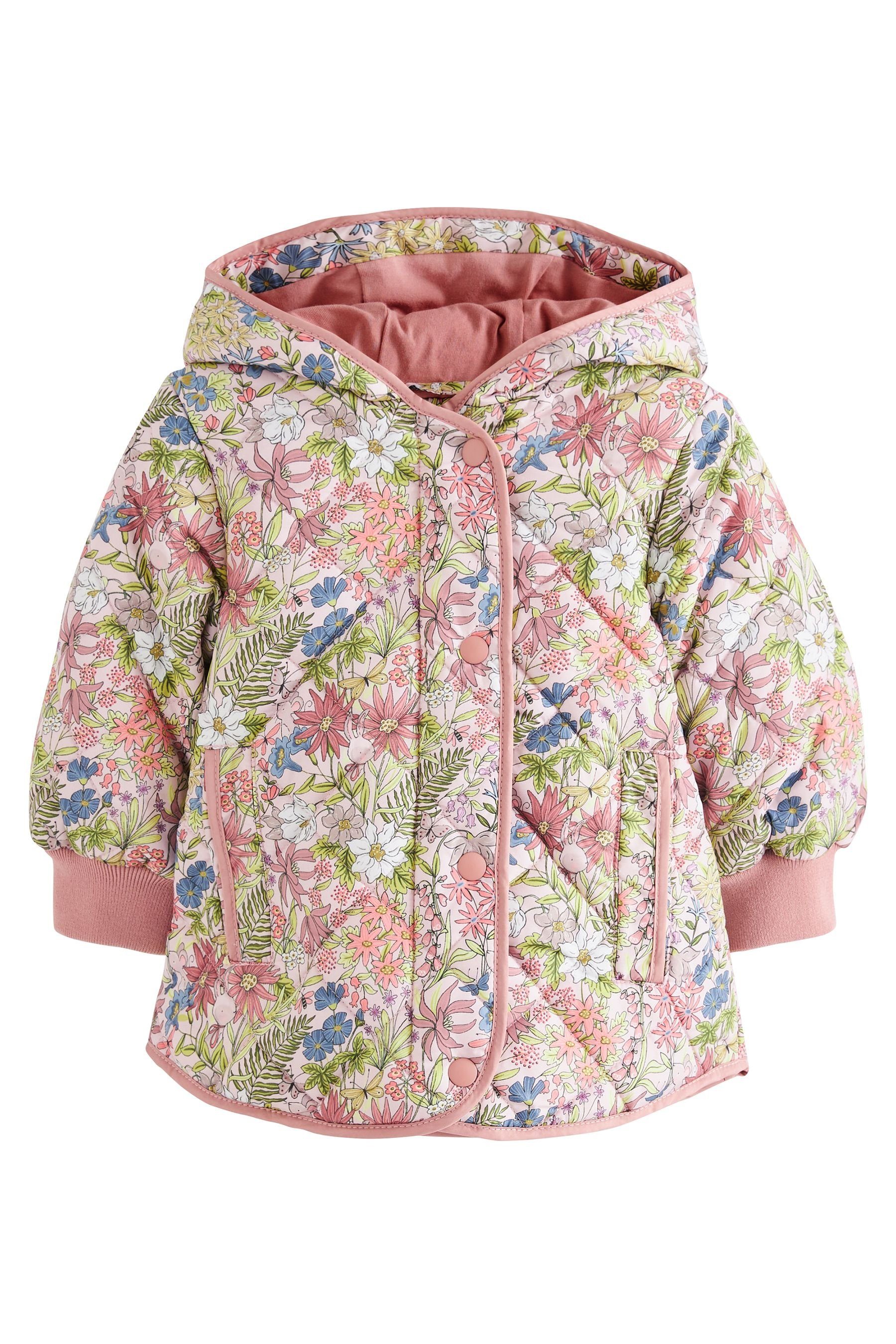 Next Steppjacke Wasserabweisender Steppmantel Mit Floralem Print 1 St