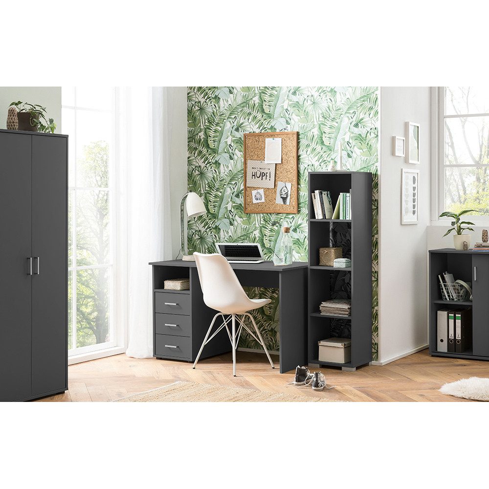 Lomadox Schreibtisch Nevers 80 Anthrazit 4 Teilig Mit Schreibtisch