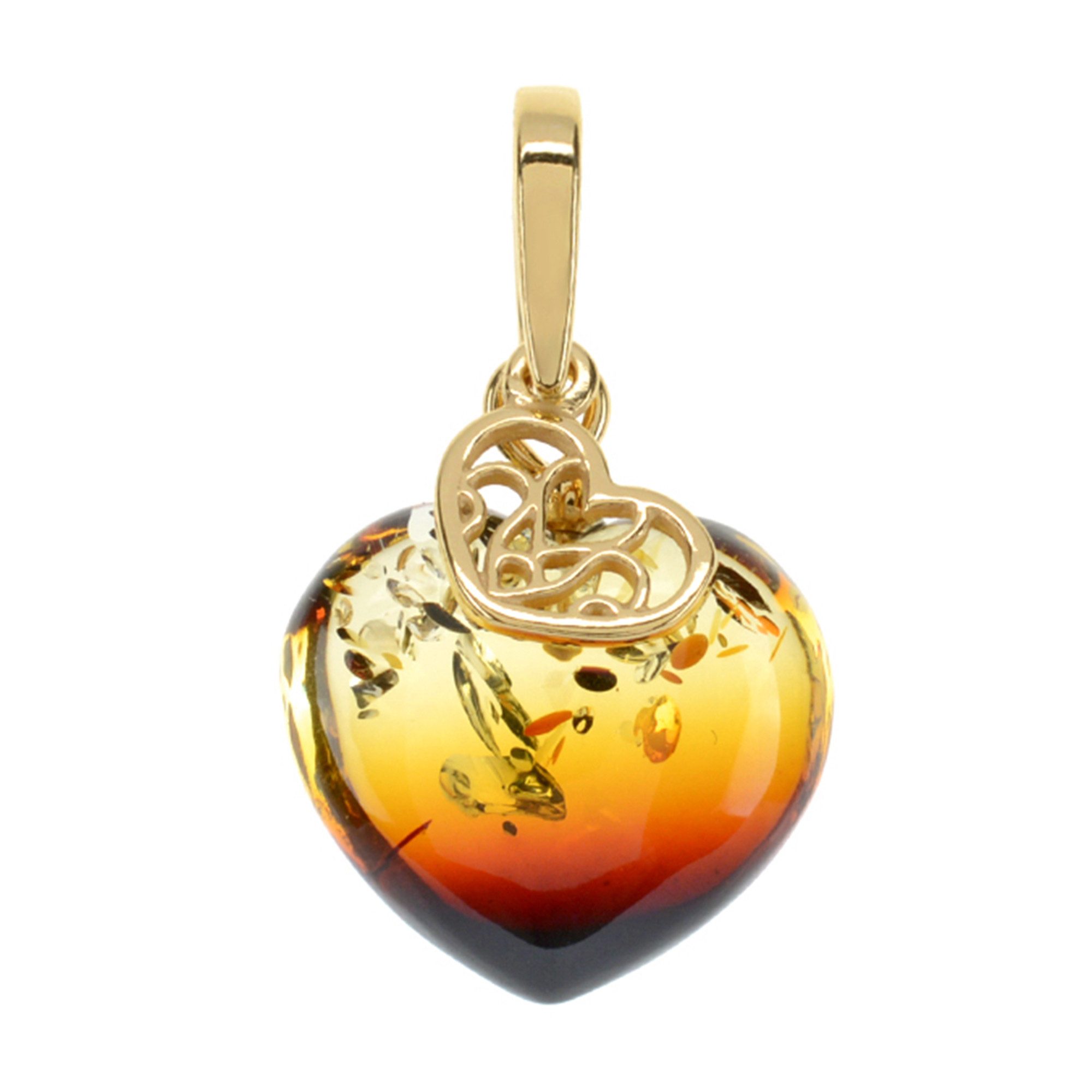 Cavill Kettenanhänger Bernstein Anhänger 2,67 ct, vergoldetes 925er ...