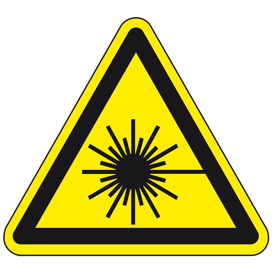 König Werbeanlagen Hinweisschild Warnung vor Laserstrahl, ASR/ISO, Folie, selbstklebend, SL 200mm