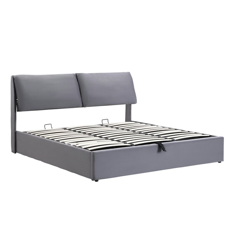 Rutaqian Polsterbett Bettgestell Stauraumbett 180×200cm Doppelbett