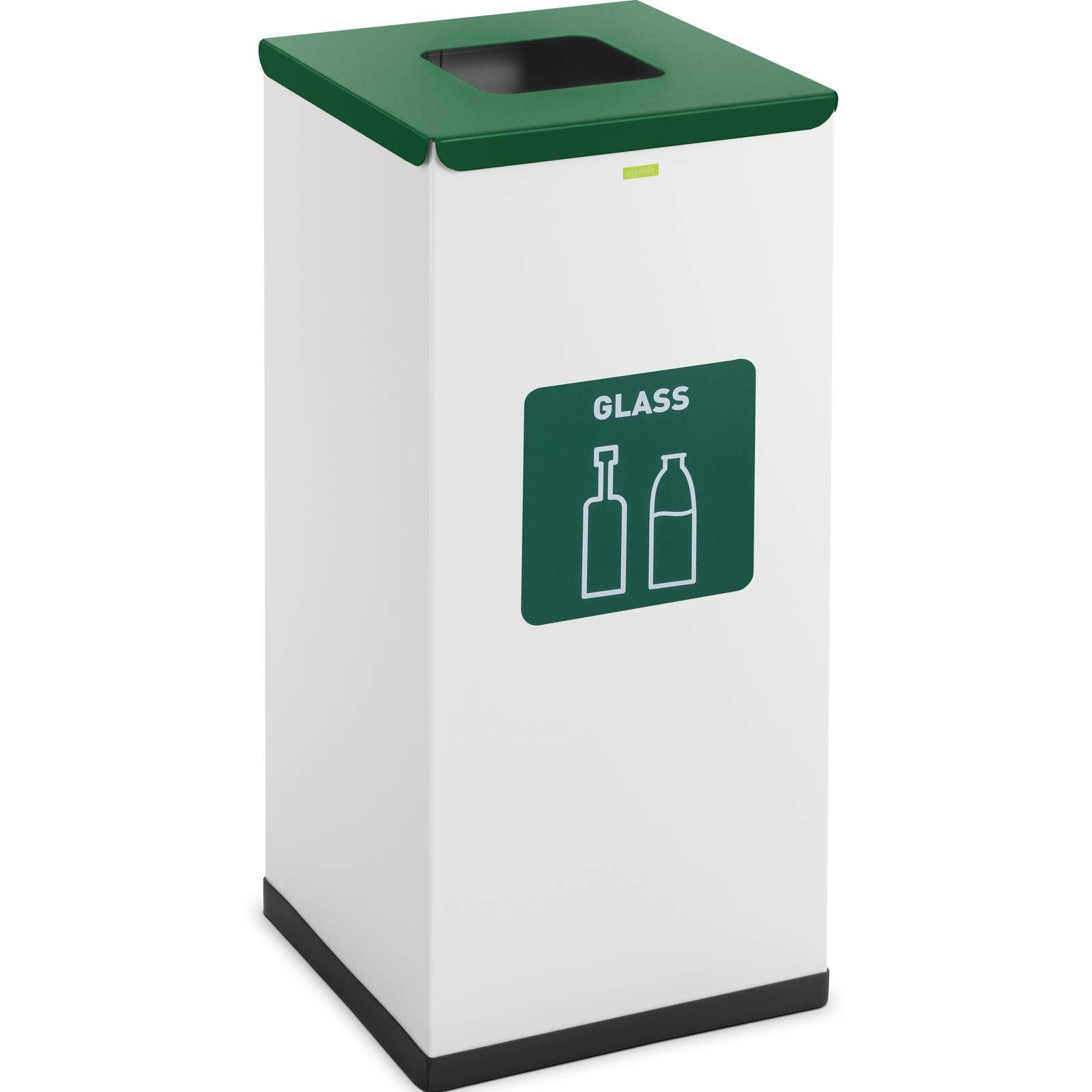 Ulsonix Mülltrennsystem Abfalleimer 60 L Weiß Glas Label Mülltrenner