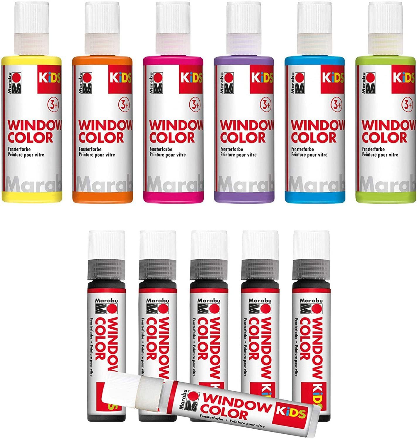 Marabu Sticker Marabu KiDS Window Color-Set "Party Pack", 6 x 80 ml