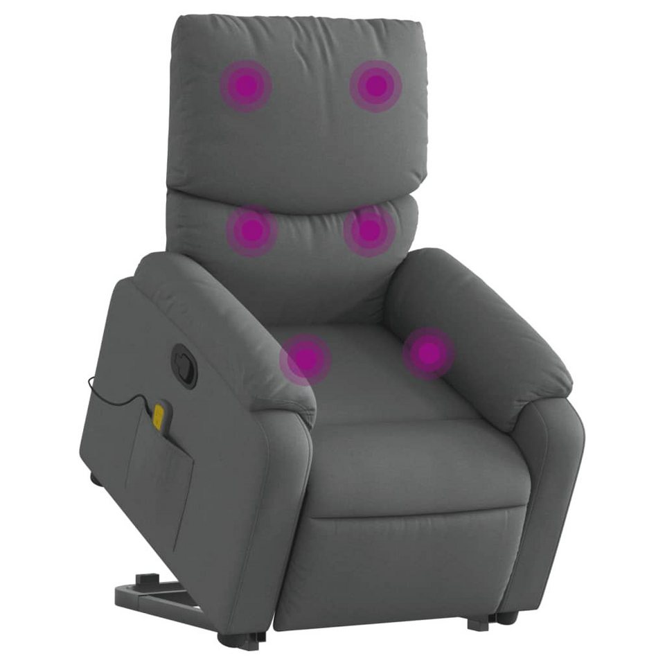 Vidaxl Sessel Massagesessel Mit Aufstehhilfe Dunkelgrau Stoff 1 St