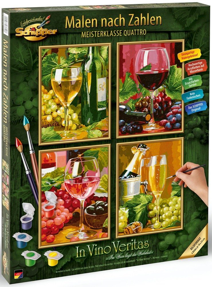 Schipper Malen nach Zahlen Master Quattro 4x18/24cm In Vino Veritas 609340610