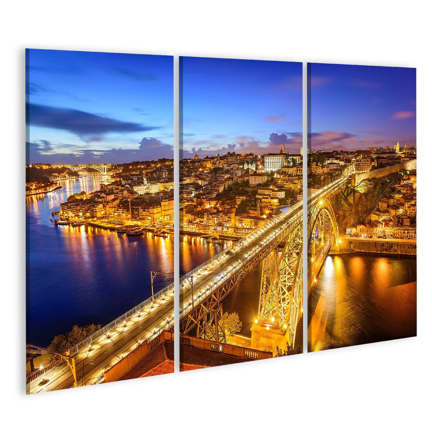 islandburner Leinwandbild »Bild auf Leinwand Porto Portugal Stadtbild Über Dom Luis I Brücke Wan«