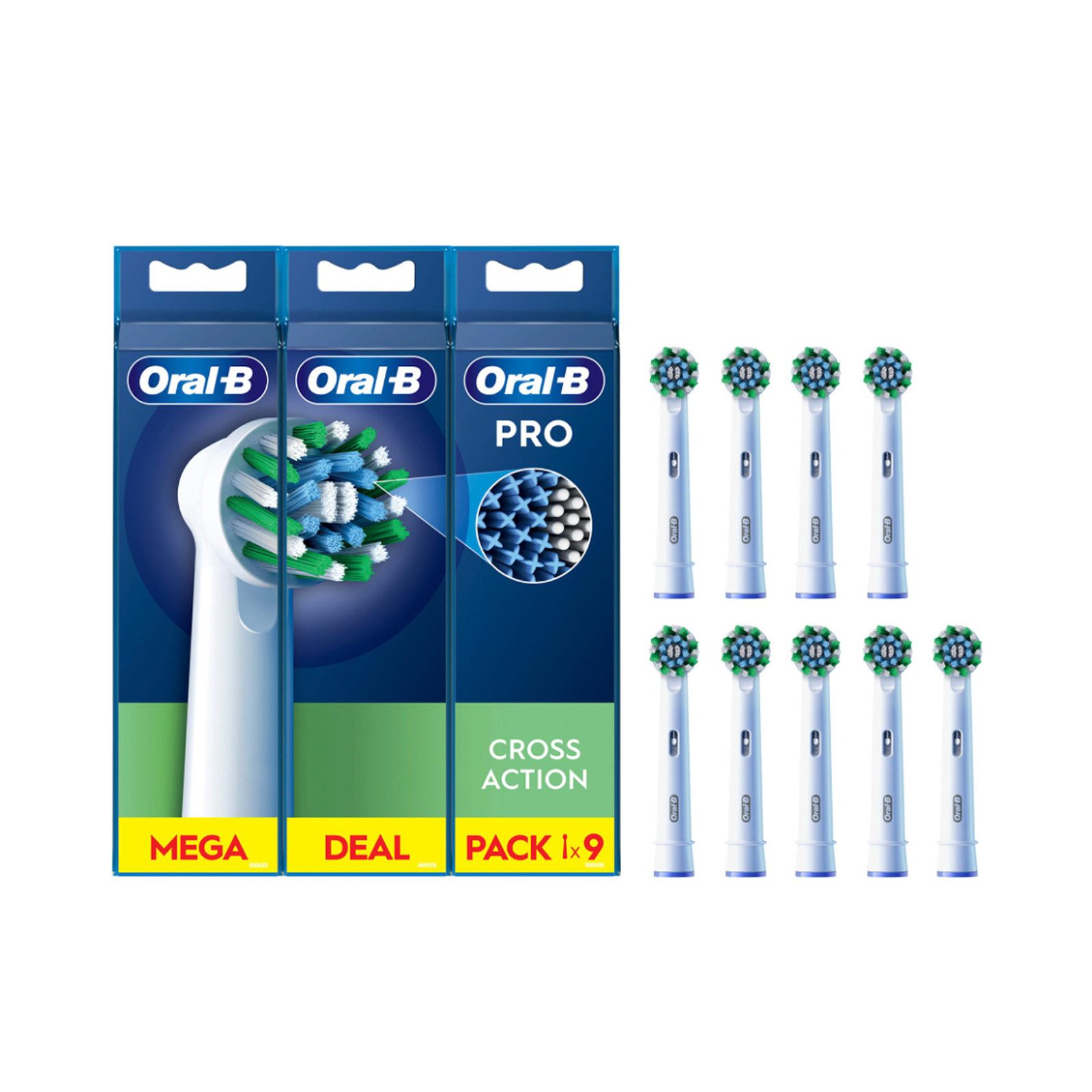 Oral-B Aufsteckbürsten Pro CrossAction, Oral-B Aufsteckbürsten Pro CrossAction, 9 Stück