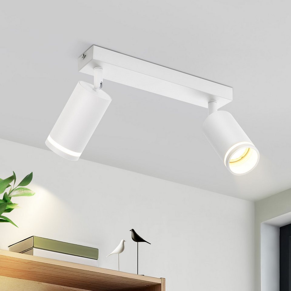 Zmh Deckenstrahler 2 Flammig Schwarz Weiß Deckenlampe Gu10 Schwenkbar