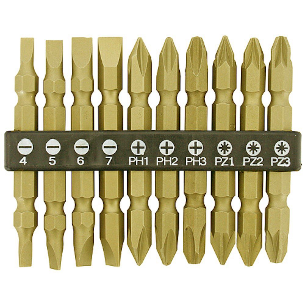 PROREGAL® Bit-Schraubendreher Bit-Set 10 Stück, Bit 65mm, CRV, Goldenfish