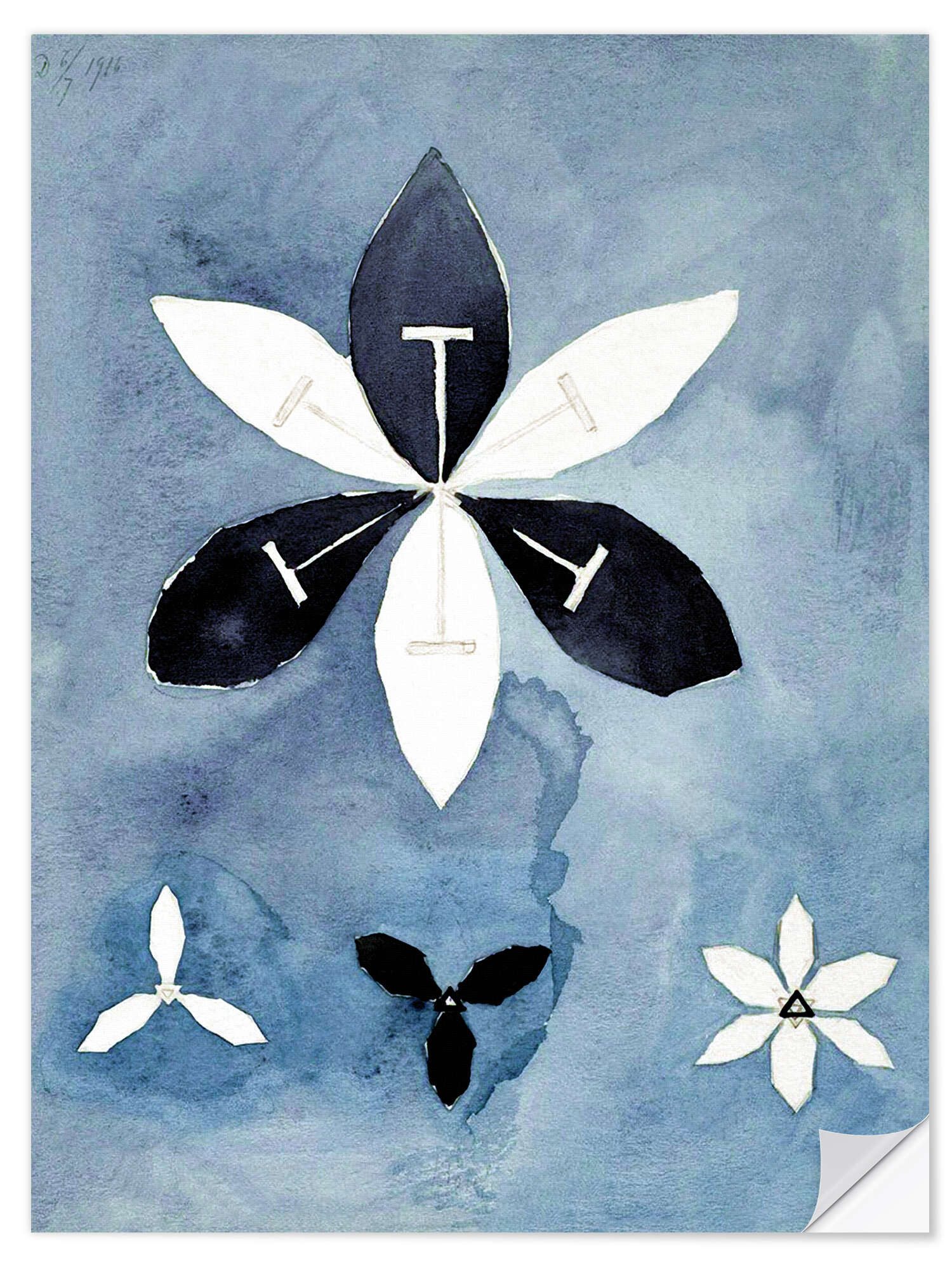 Posterlounge Wandfolie Hilma Af Klint Blumen Skandinavisch Malerei