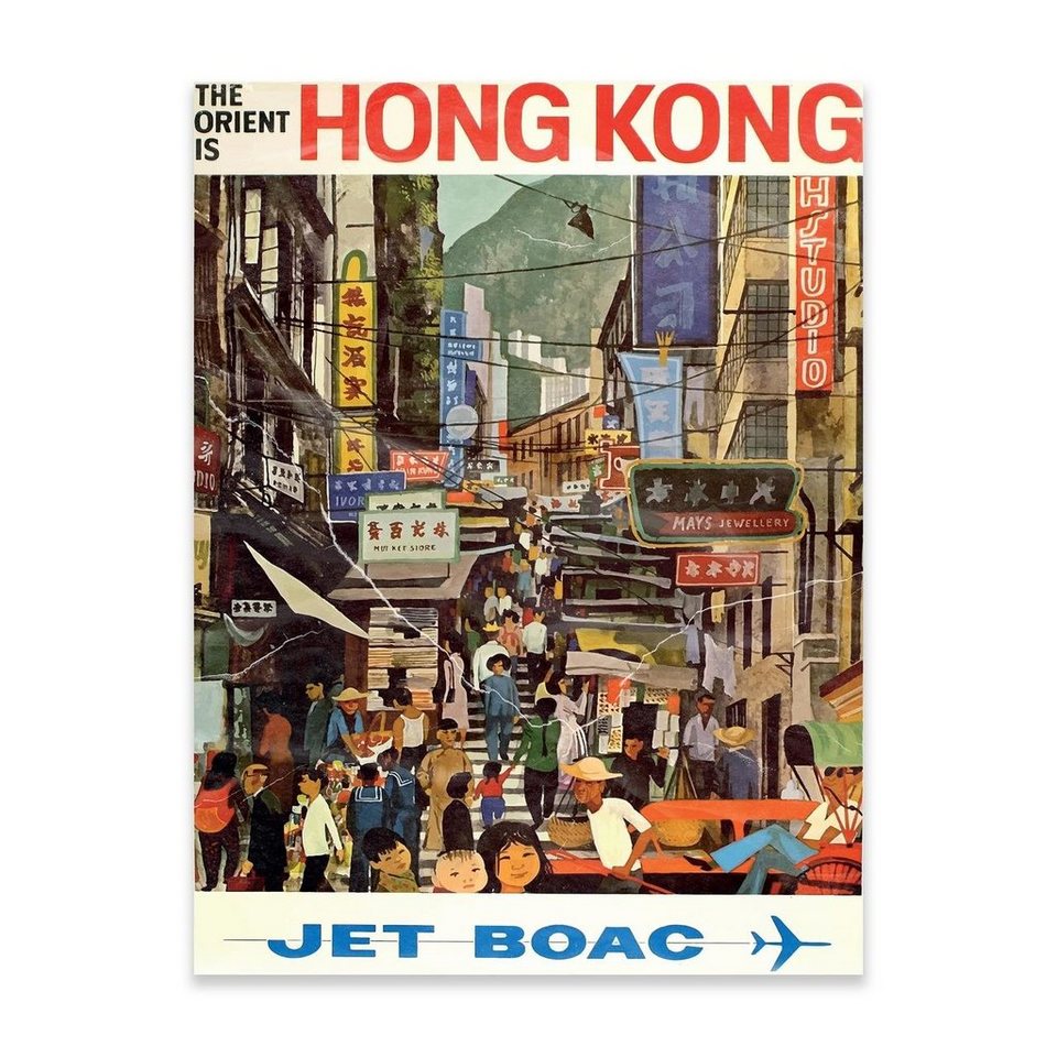 Wallarena Poster Hong Kong Vintage Wohnzimmer Schlafzimmer Kunstdruck