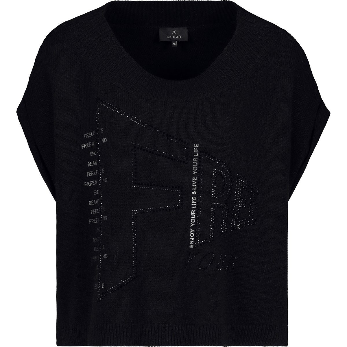 Monari Pullunder Strick-Pullunder mit Halbarm und Strass