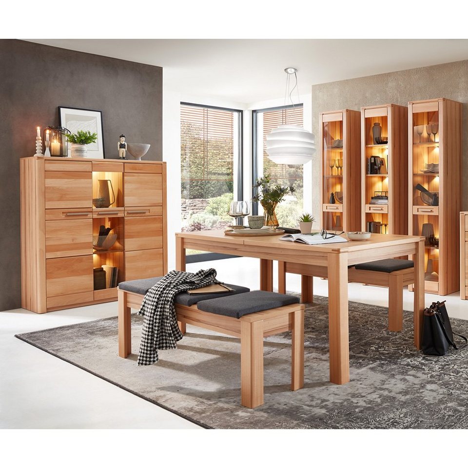 Lomadox Esszimmer Set Newton 36 Spar Set 7 St Front Kernbuche