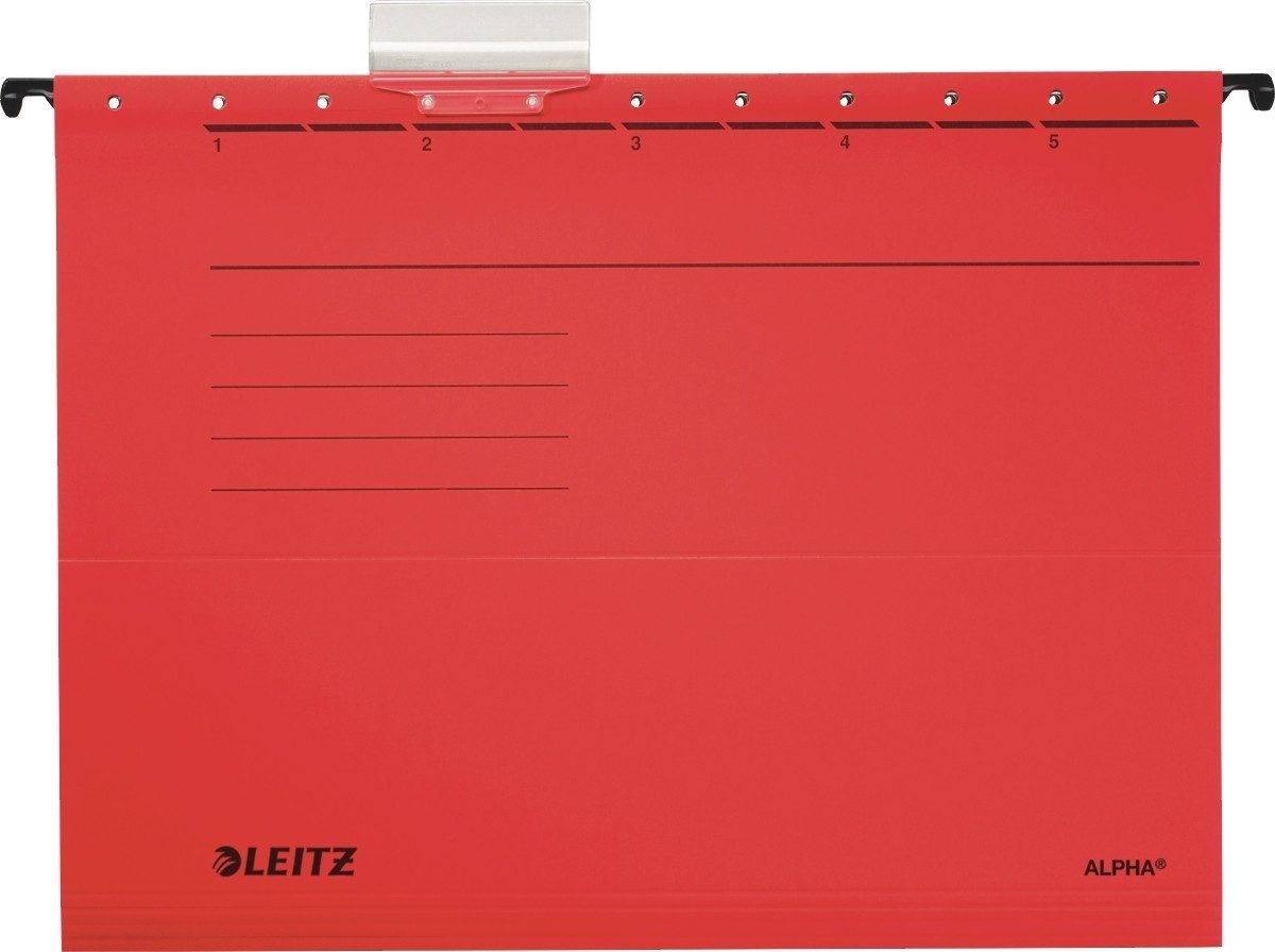 LEITZ Hefter Hängemappe Alpha A4 rot., mit Schlitzstanzung für ...