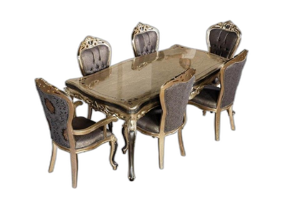 Xlmoebel Esstisch Modern Gold Esstisch Holz Design Luxus Rechteckig