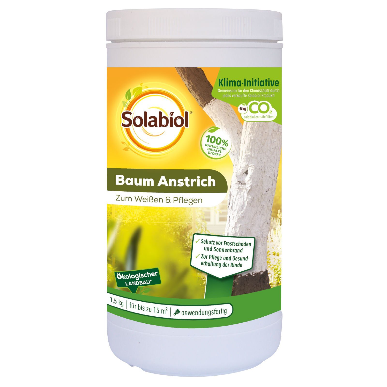 Solabiol Baumanstrich Baum Anstrich 1,5 kg - Baumpflege, verhindert Frostrisse, 1500 g