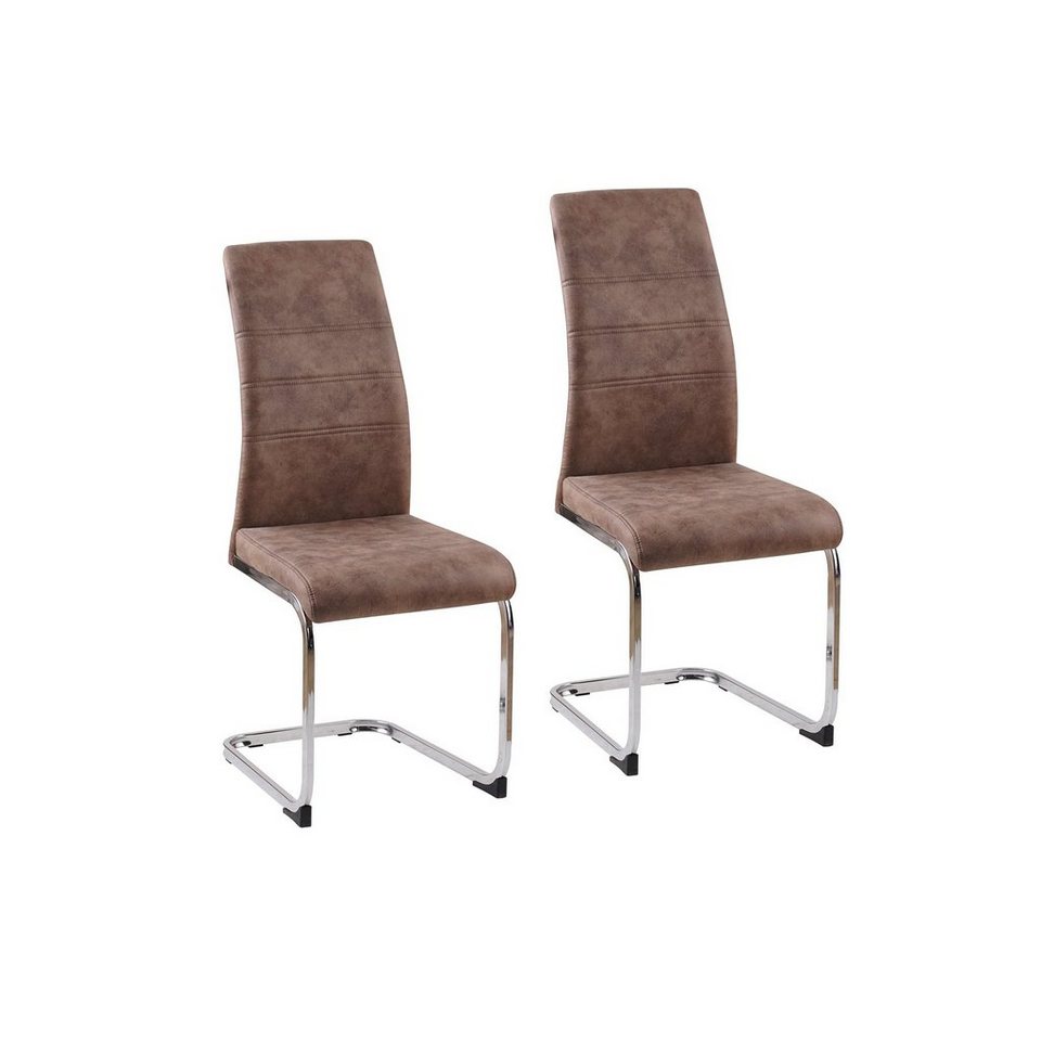 Hti Line Freischwinger Schwingstuhl Sallyc Braun 2er Set 2 St