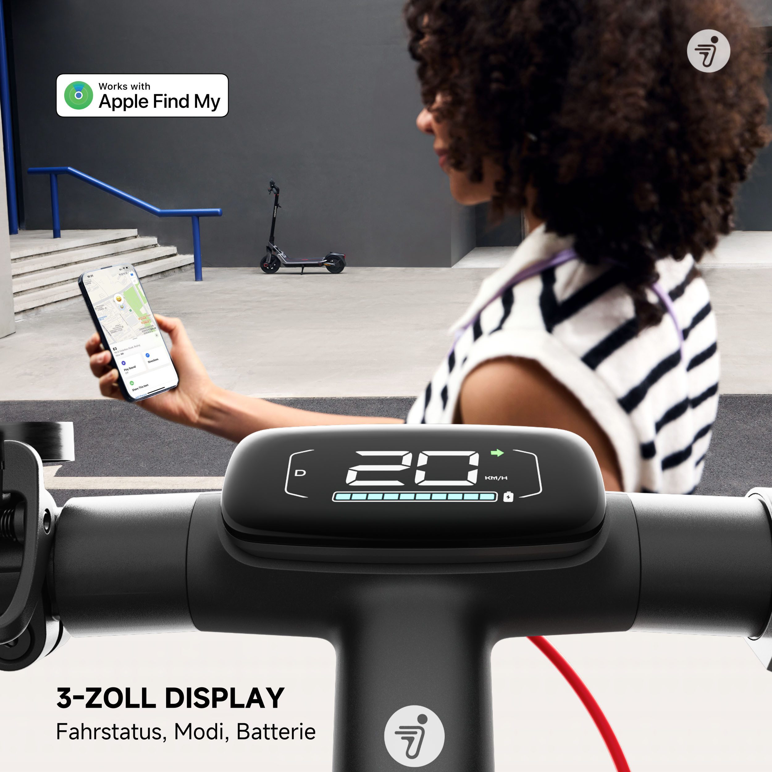 Segway E-Scooter E3 Pro D, 20 km/h, (Ninebot E-Scooter), Schlauchlose ...