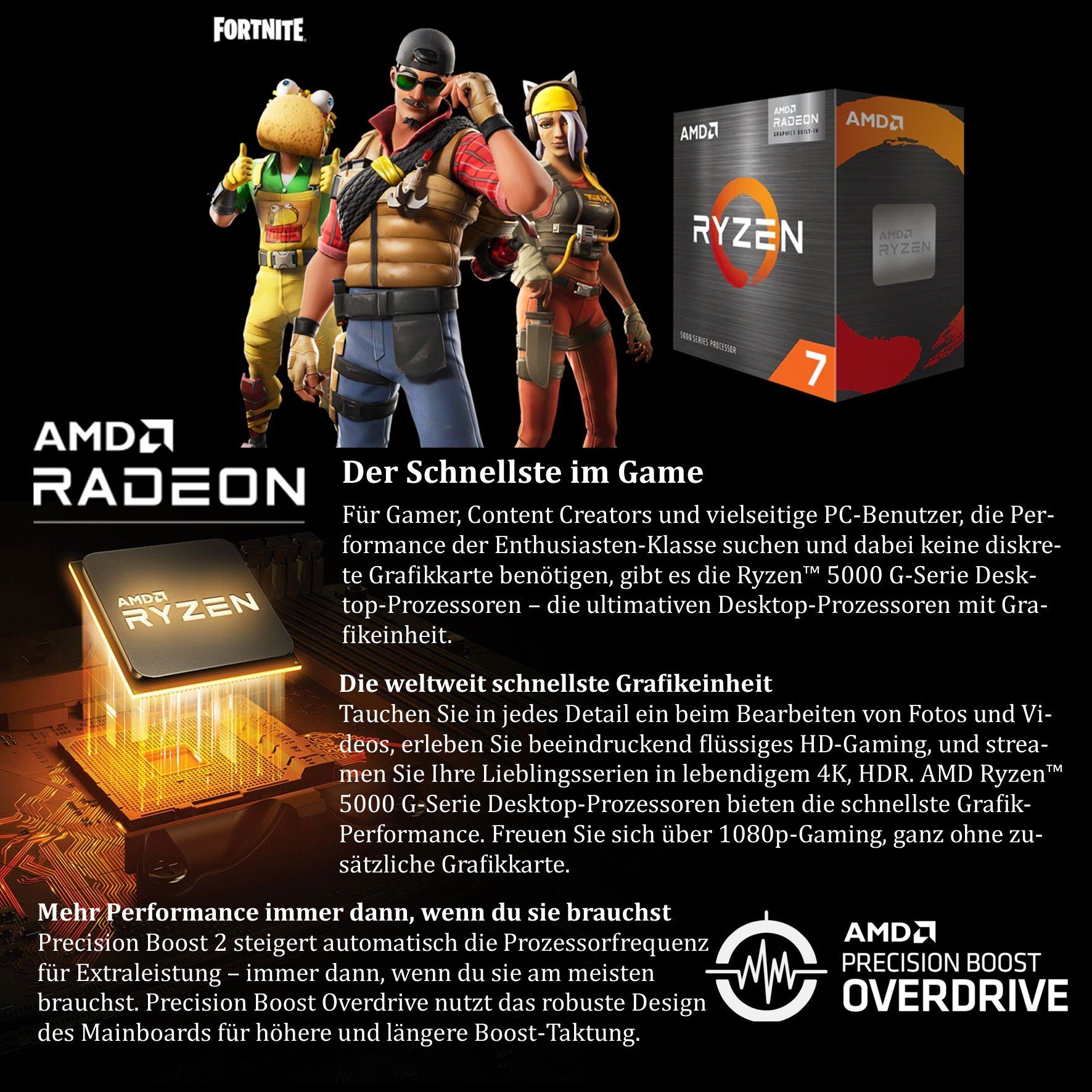 Meinpc AMD Ryzen 7 Set Gaming-PC-Komplettsystem (27", AMD Ryzen 7 5700G ...