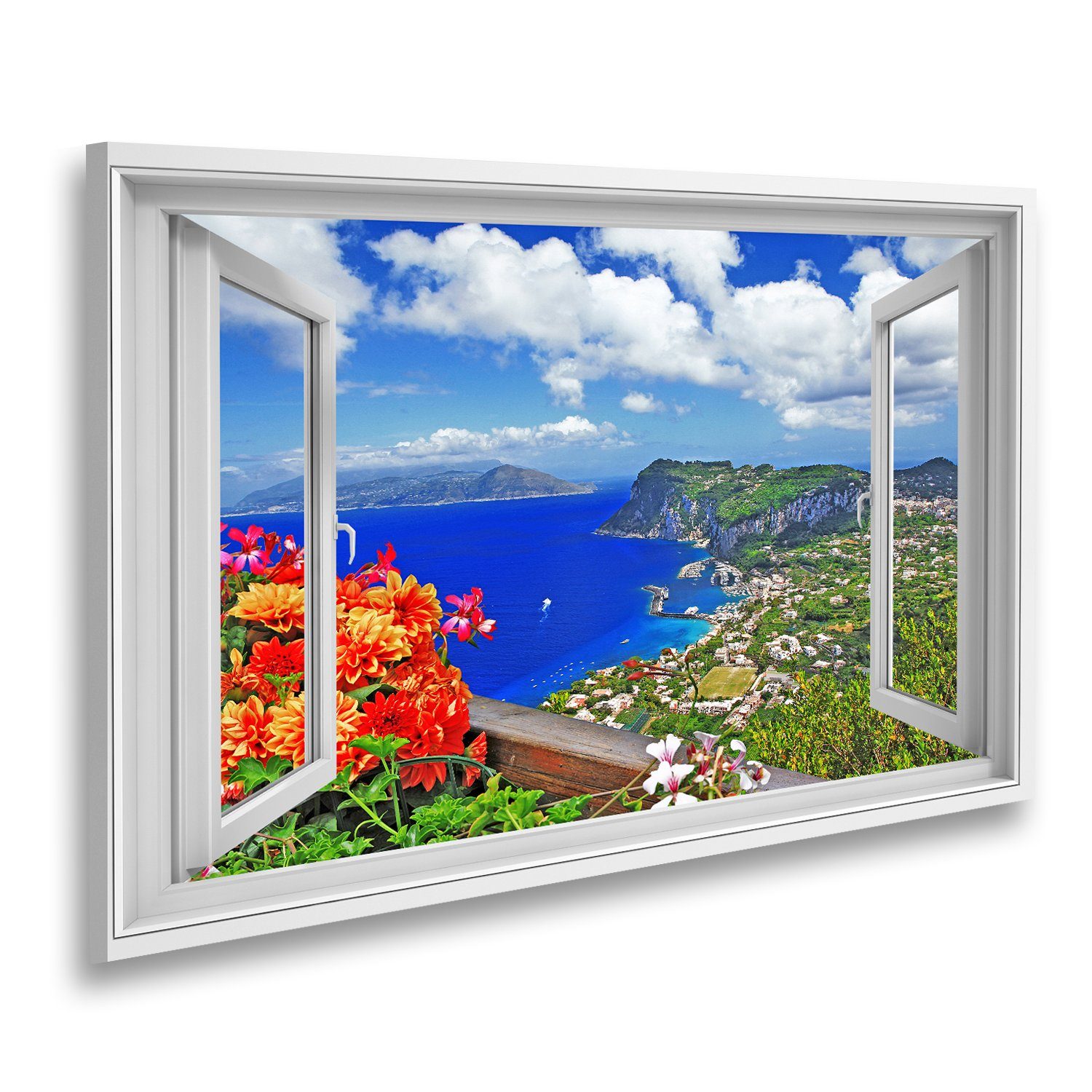 islandburner Leinwandbild Fensterblick Landschaftliche Capri Insel Italien Sagenhafter Effekt Wa