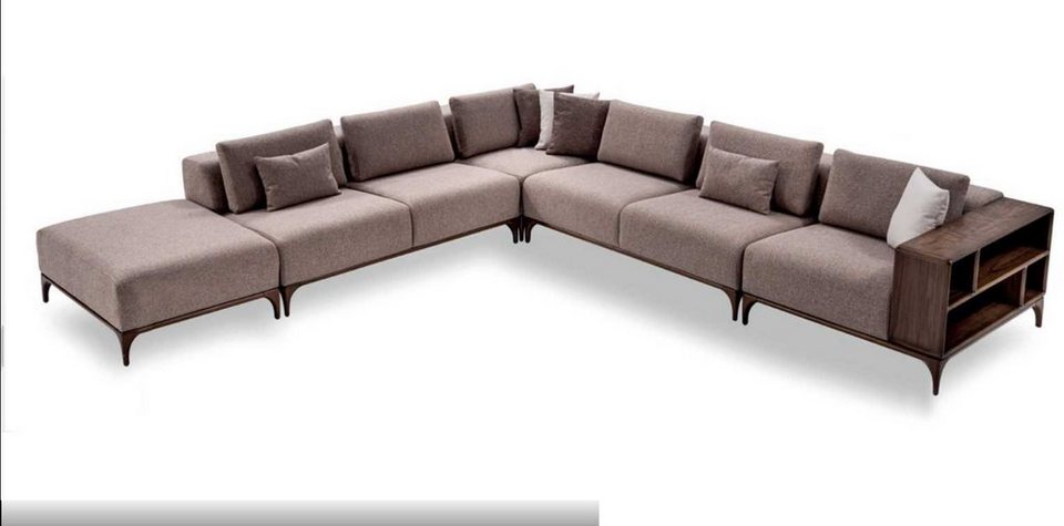 Jvmoebel Ecksofa Designer Wohnzimmer Ecksofa L Form Holz Modern Luxus