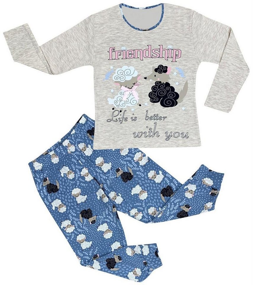 Loreza Pyjama Mädchen Pyjama Set Langarm Schlafanzug Hausanzug