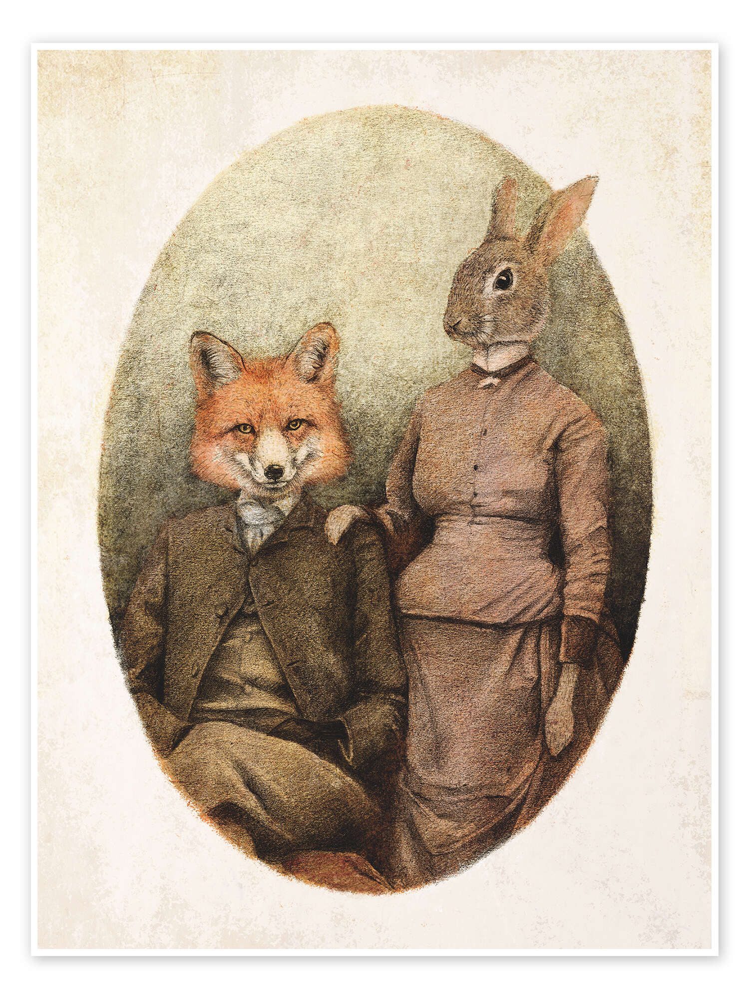 Posterlounge Poster Mike Koubou Herr Fuchs Und Frau Hase Jugendzimmer