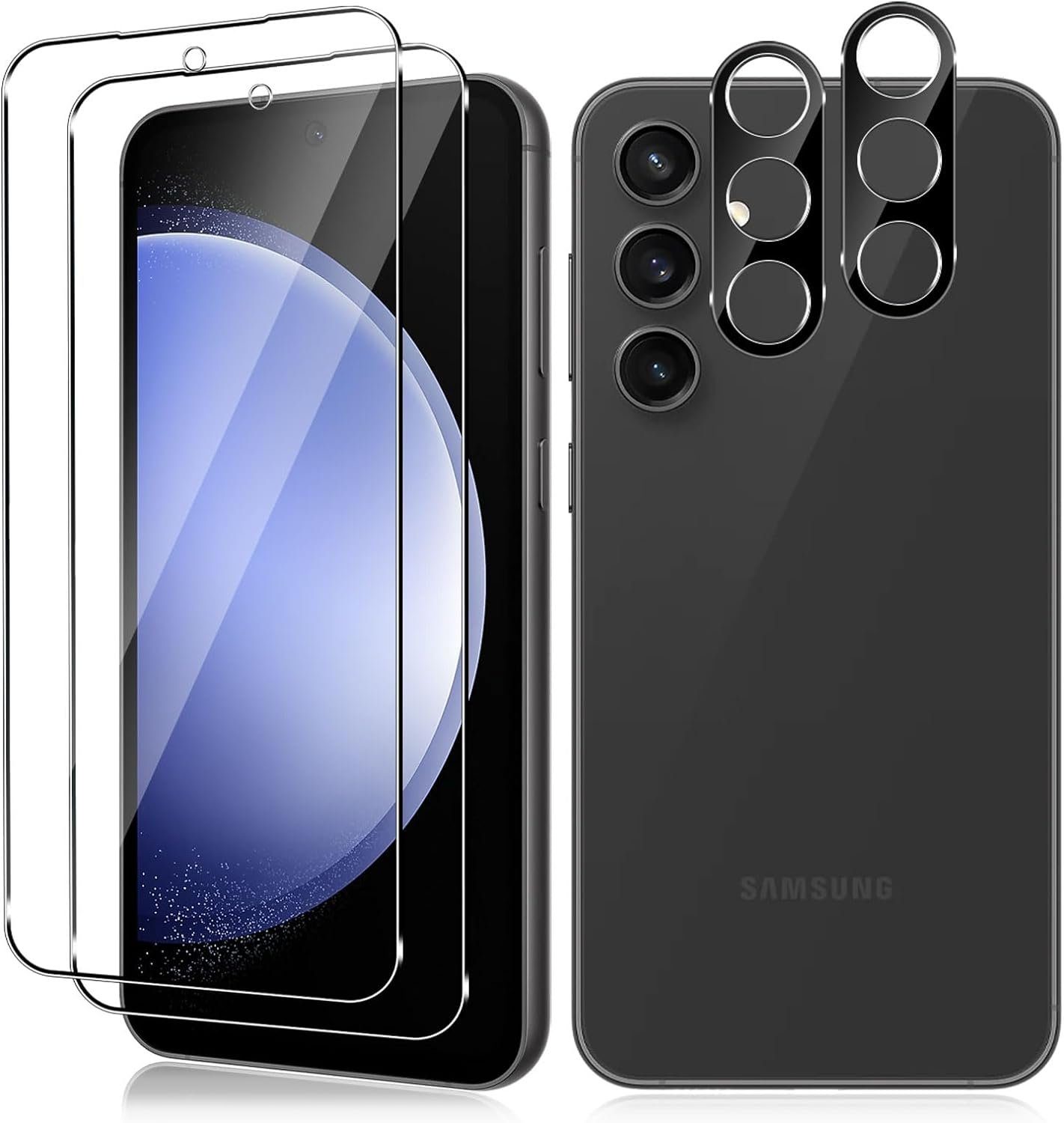 MSM Displayschutzglas 2X Schutzglas (Display + Kamera) für Samsung Galaxy S23 FE 5G, Schutzglas ...