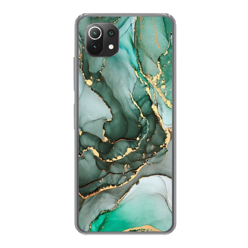 Muchowow Handyhülle Gold Marmor Grün Luxus Marmoroptik Grau