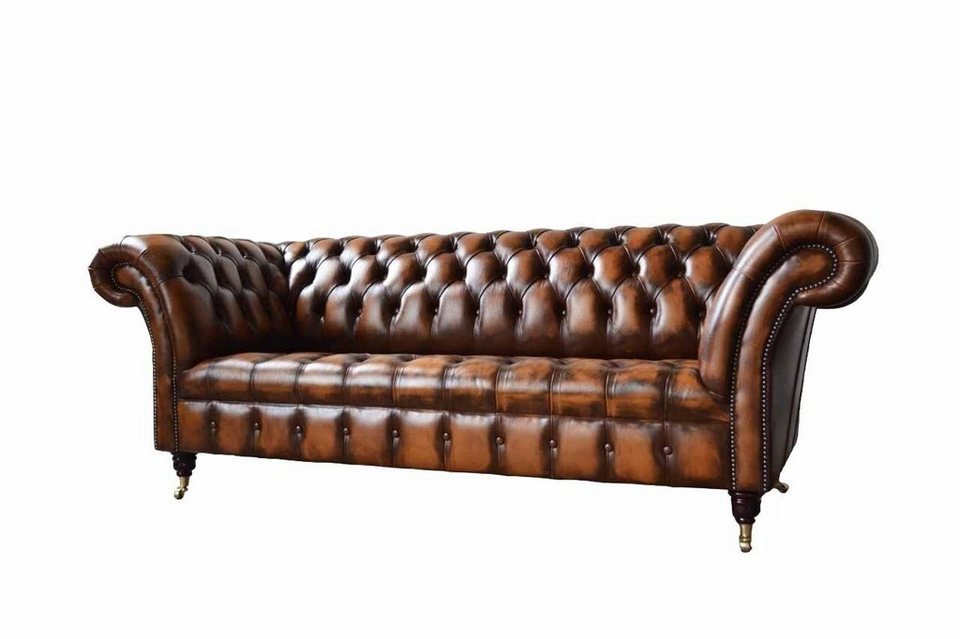 Jvmoebel Sofa Chesterfield 3 Sitzer Sofa Ledersofa Couch Polster Sitz