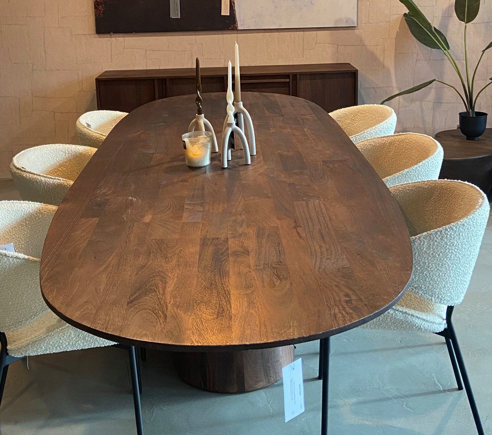 Maison ESTO Esstisch oval Mango massiv Holz Esszimmertisch