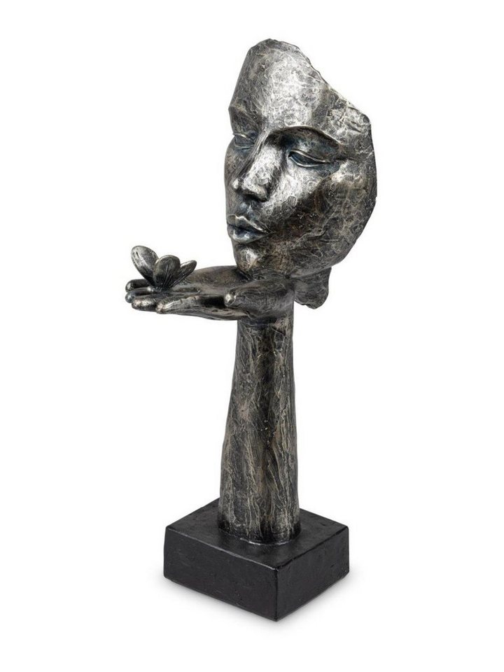 Formano Dekoobjekt Silber L15cm B10cm H34cm Kunststein
