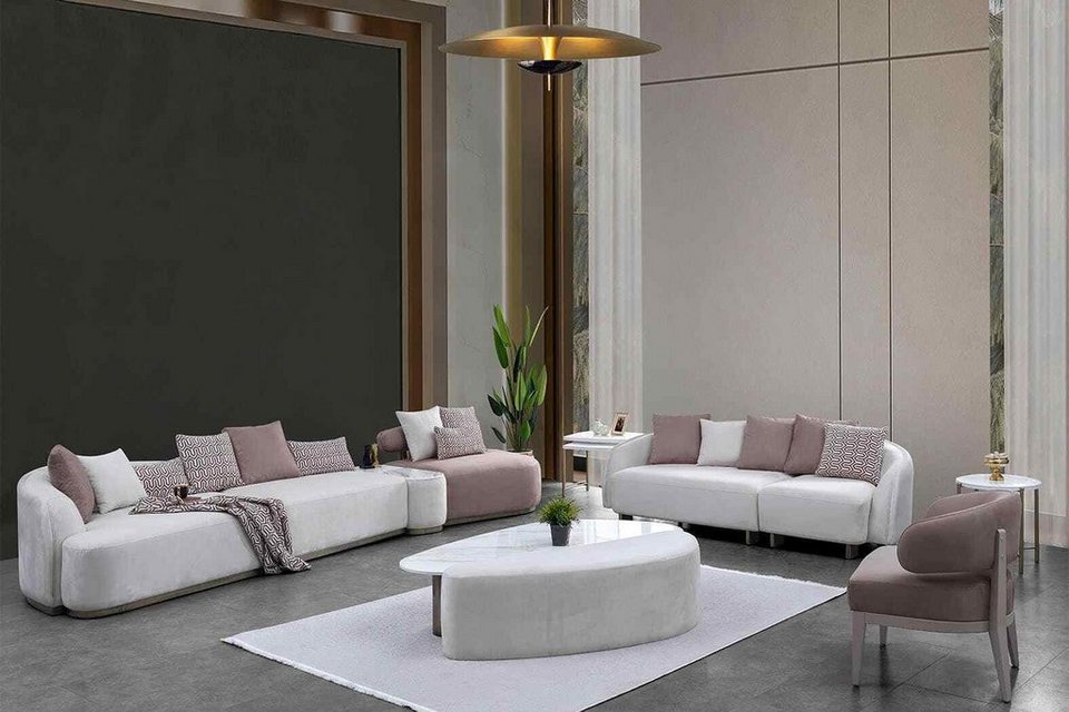 Jvmoebel Wohnzimmer Set Sofagarnitur Große Sofa Polstersofa Stoffsofa