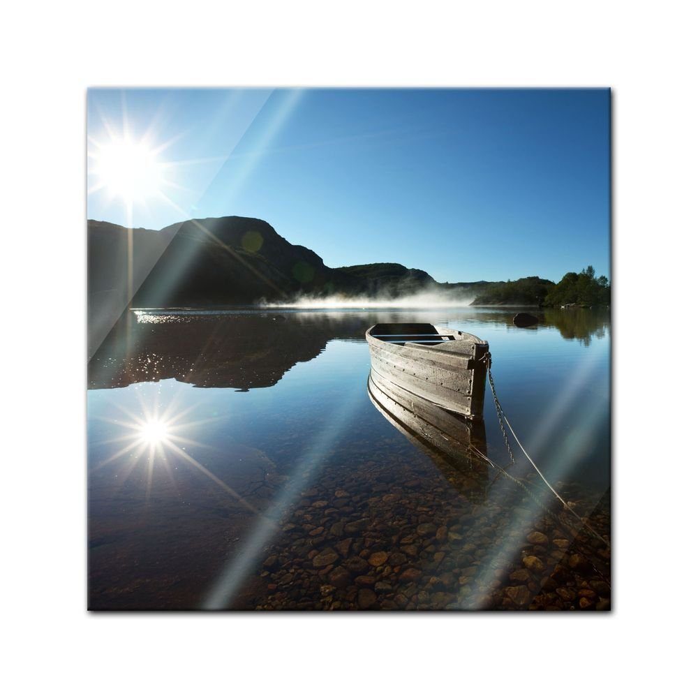 Bilderdepot24 Glasbild, Boot am See
